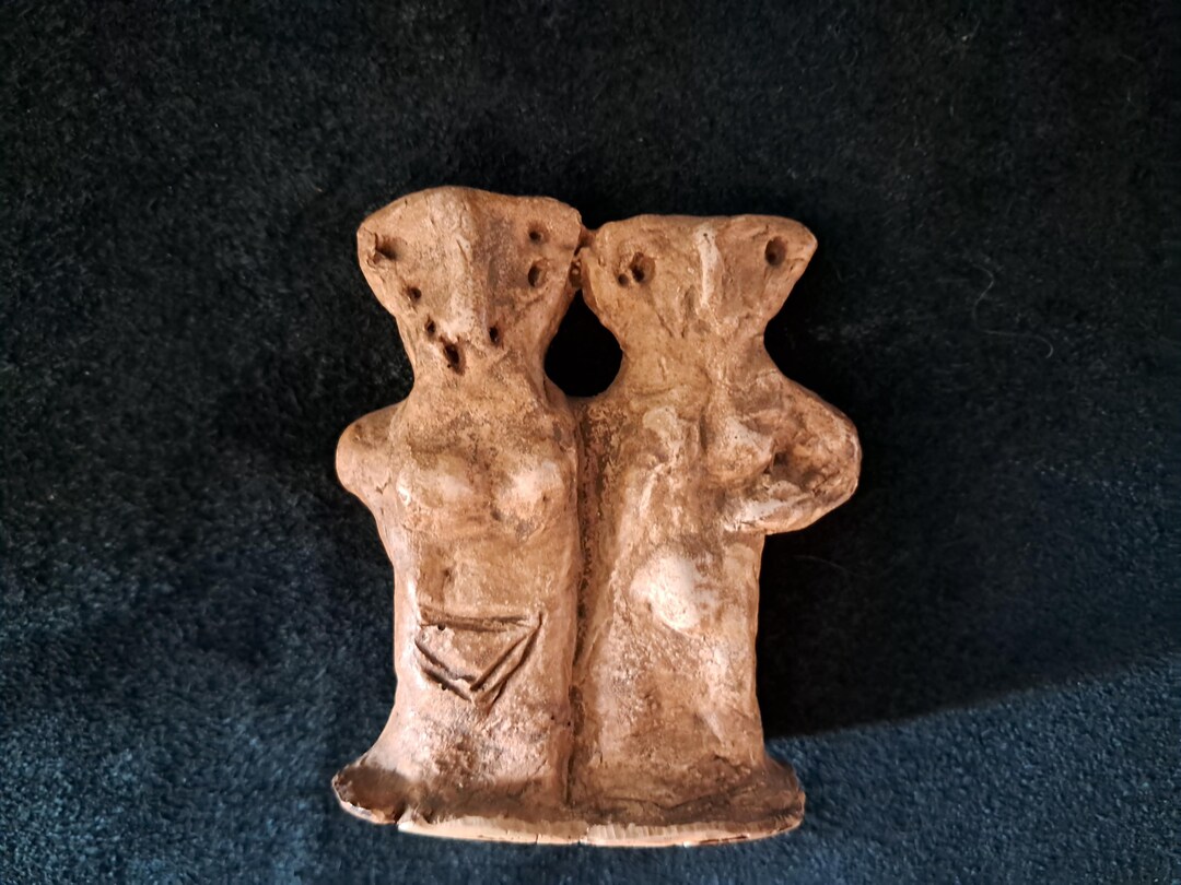 Lovers of Gumelnita, Original in Fired Clay Ceramic, Romania. Here, a ...