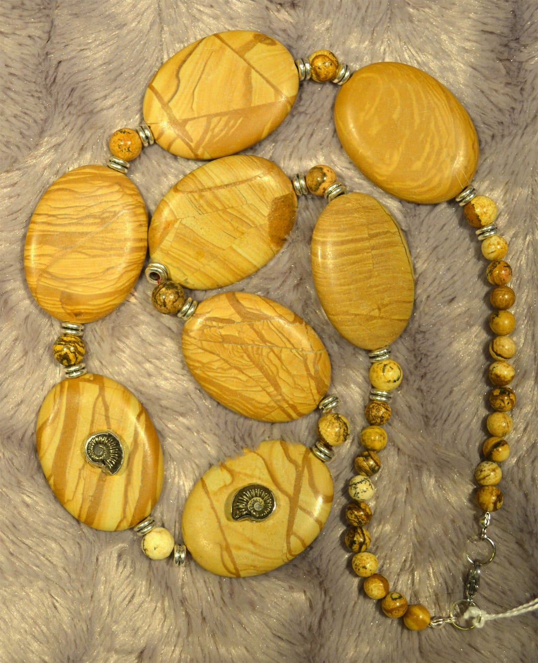 N88 Saguaro Landscaped Jasper Necklace Ammonites - Etsy