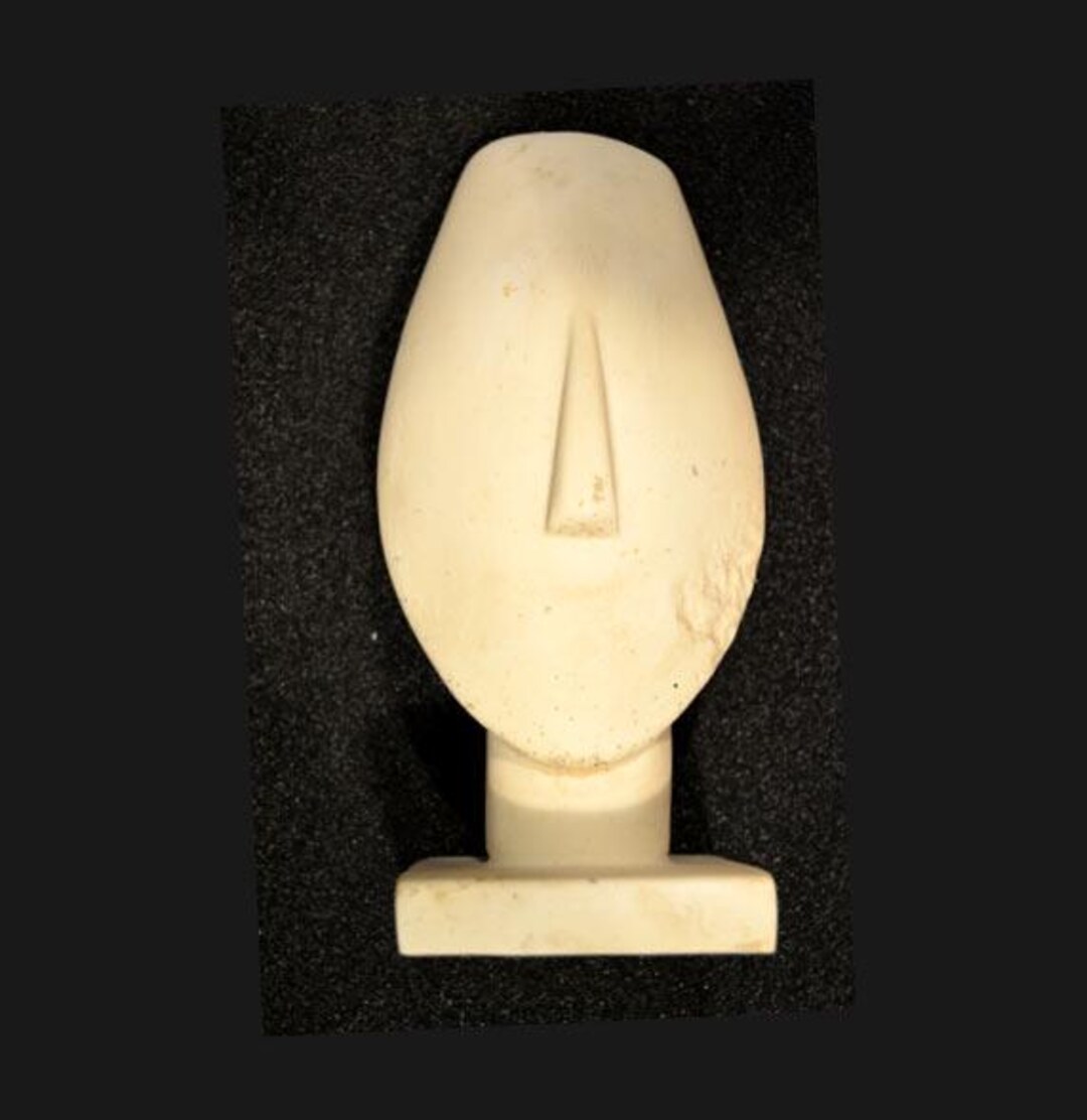SPEDOS CYCLADES Marble Head of a Female or Male Statue. Type of Spedos ...