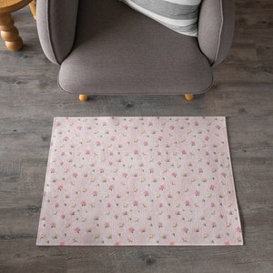 Coquette Rug, Coquette Room Decor, Pink Floral Area Rugs, Preppy Stuff ...