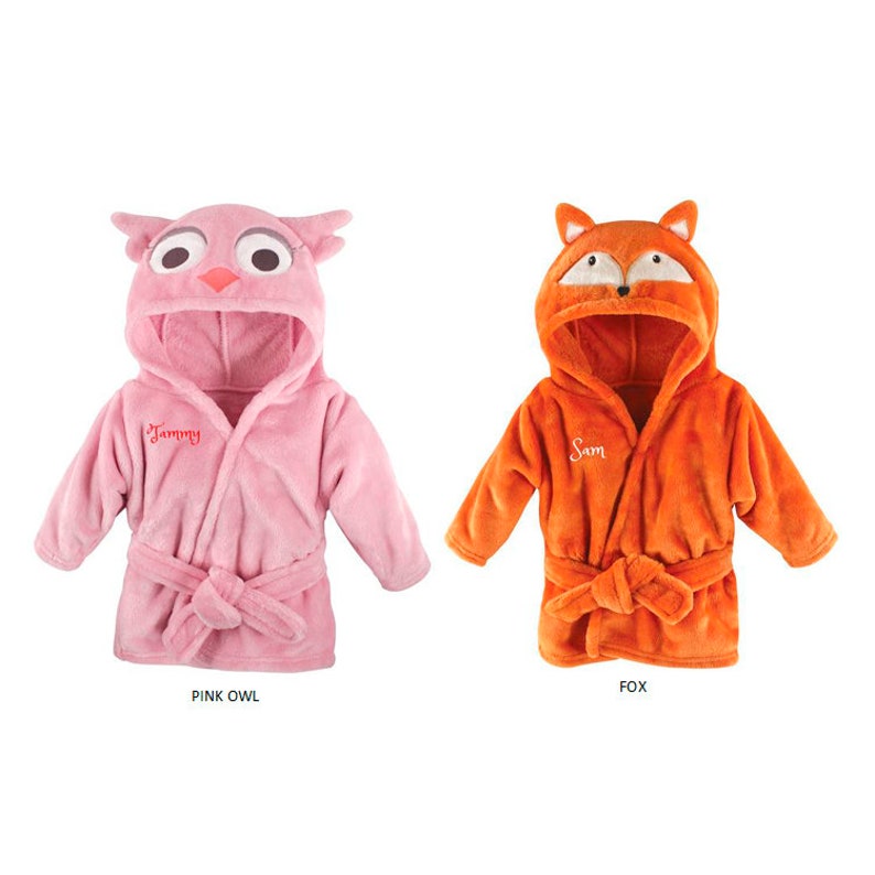 PERSONALIZED Baby Bathrobe -grey Patterned -infant Bath Robe -custom ...