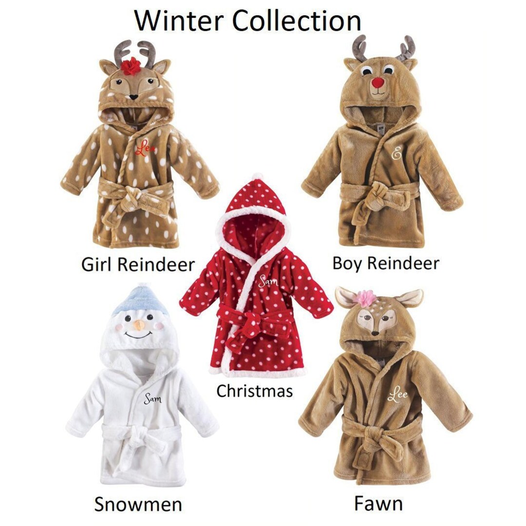 PERSONALIZED Baby Bathrobe -christmas -infant Bath Robe -custom ...