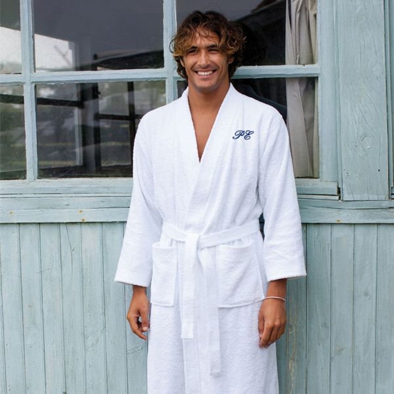 PERSONALIZED Men Terry Robe Cotton FREE Shipping Custom Monogram /name ...