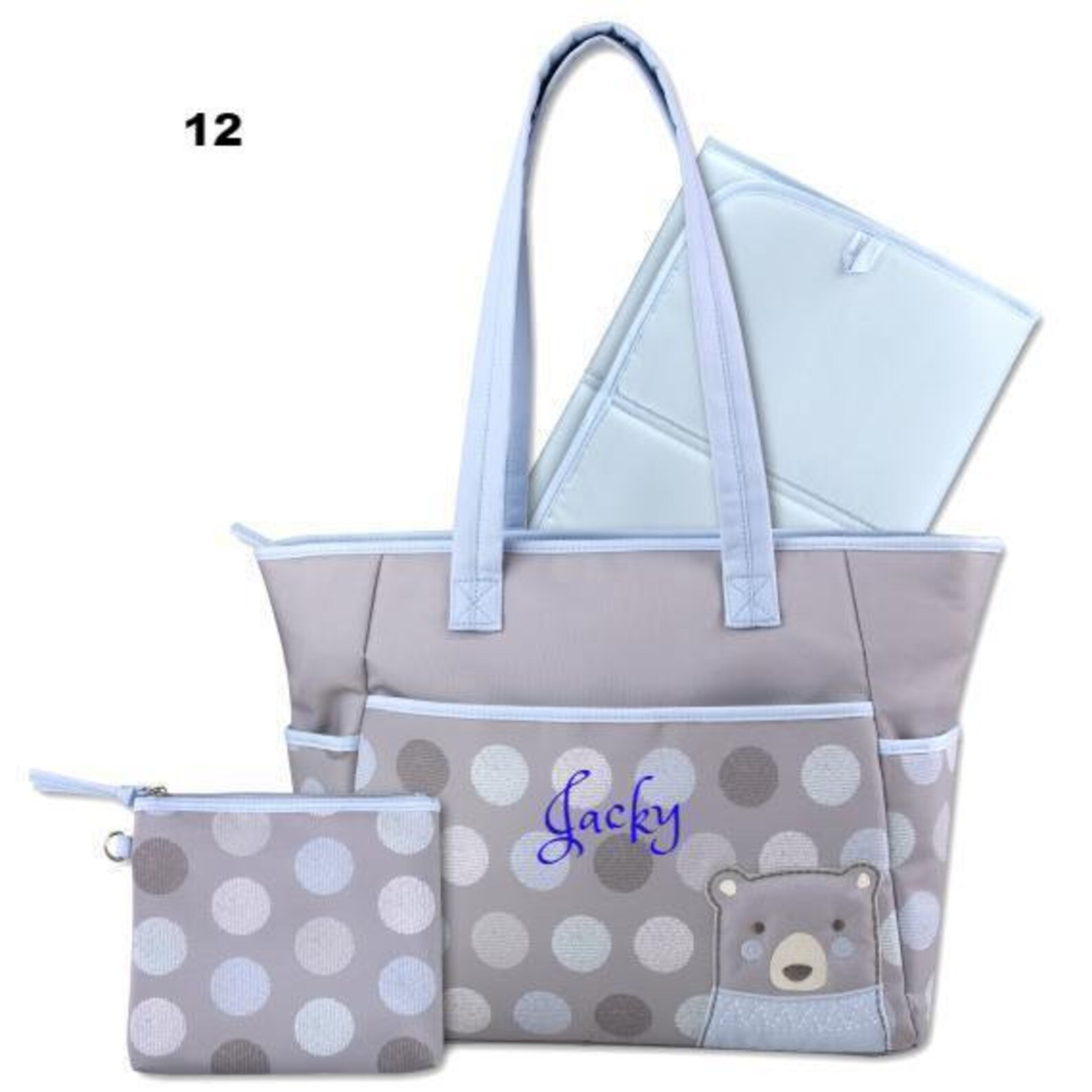 Personalized Baby Diaper Bag Set Custom Monogram /name - Etsy