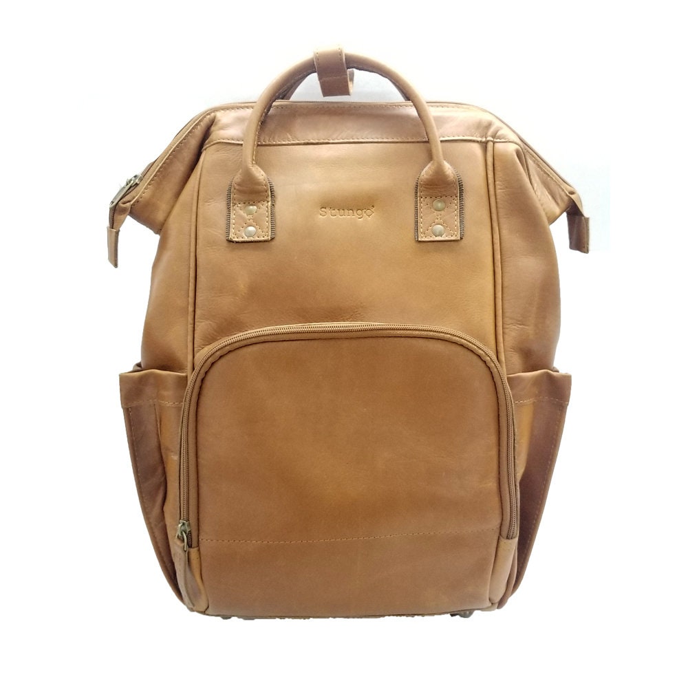 Brown Leather Diaper Bag Tote Bag Genuine Leather Diaper Bag - Etsy