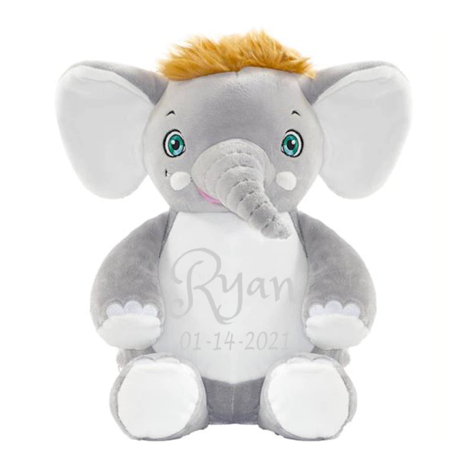 PERSONALIZED Baby Plush Animal Blue Bear - Custom Stuffie Baby Keepsake ...