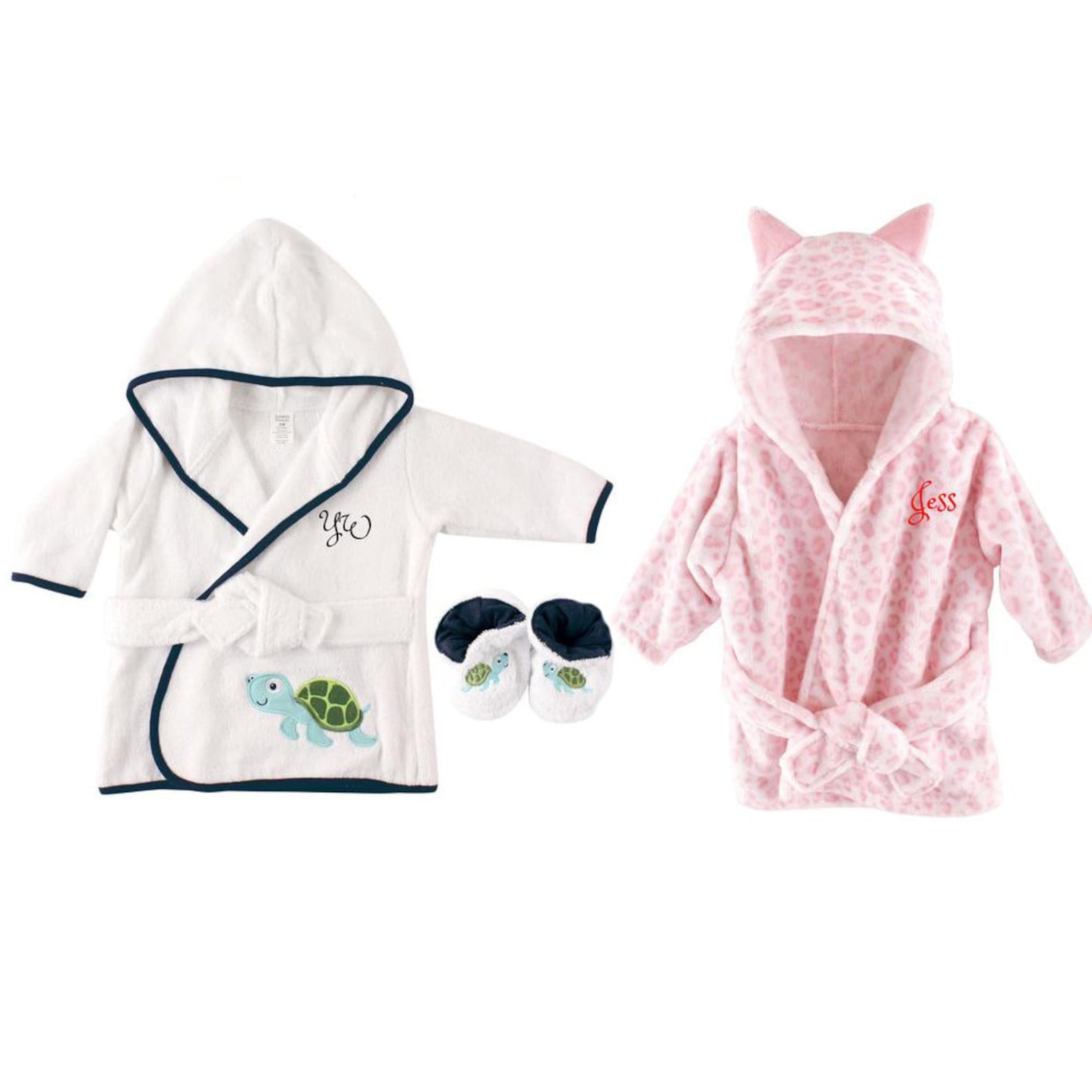 PERSONALIZED Baby Bathrobe -grey Patterned -infant Bath Robe -custom ...