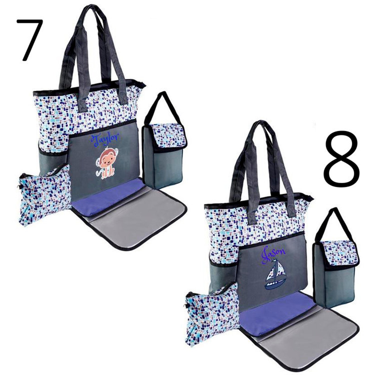 Personalized Baby Diaper Bag Set Custom Monogram /name - Etsy