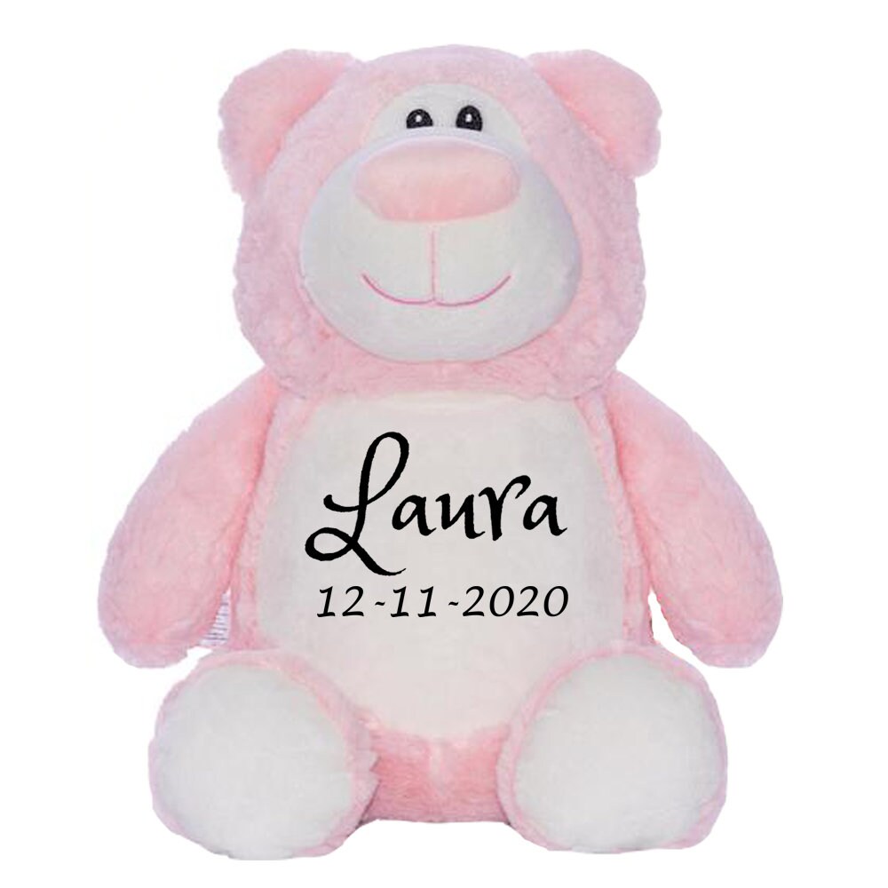 PERSONALIZED Baby Plush Animal Blue Bear - Custom Stuffie Baby Keepsake ...