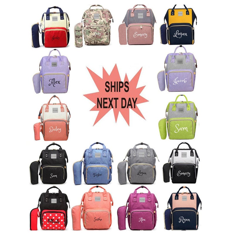 PERSONALIZED Large Diaper Bag Knapsack Set Lavender STUNGO Custom ...