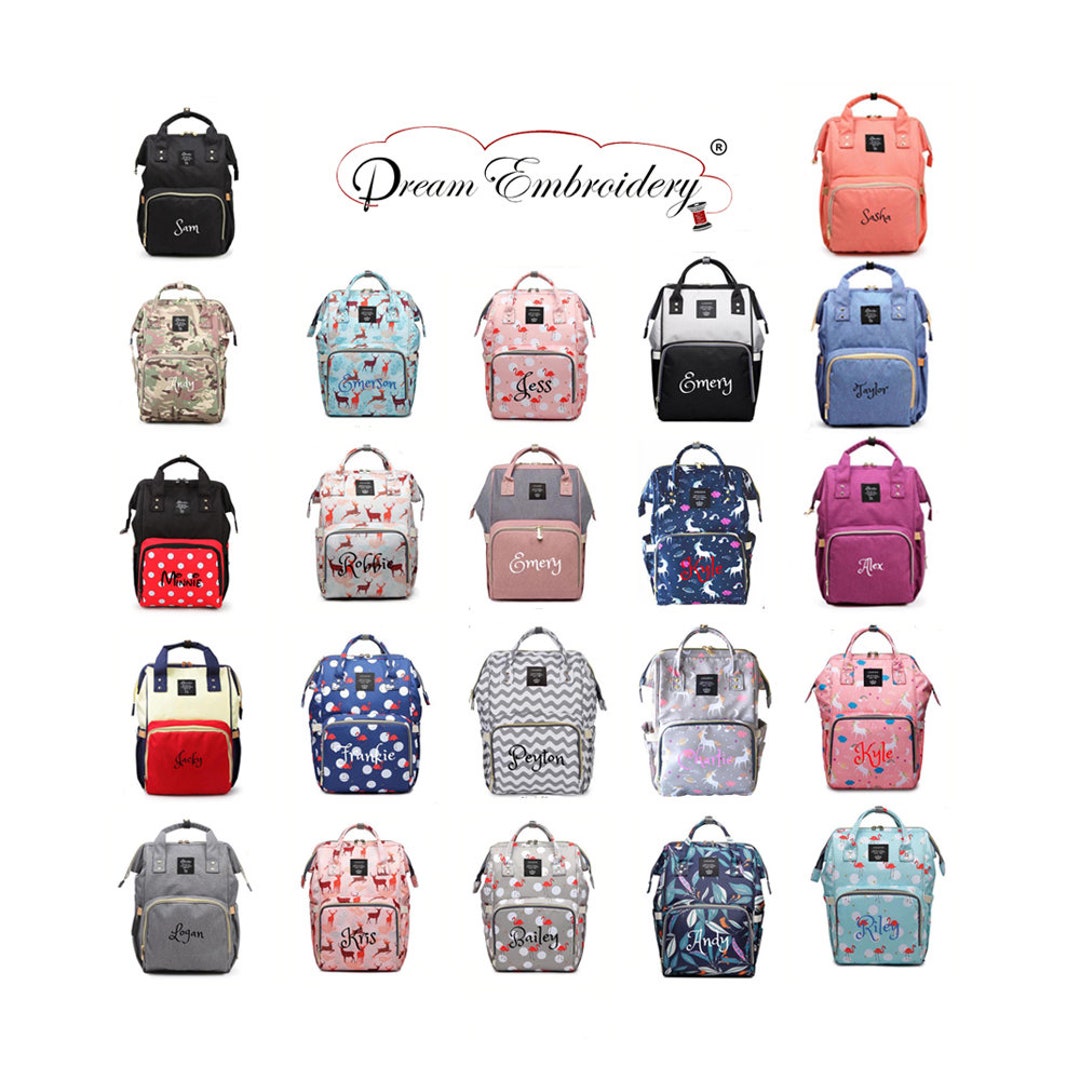 PERSONALIZED Large Diaper Bag Knapsack Backpack Custom Monogram /name ...