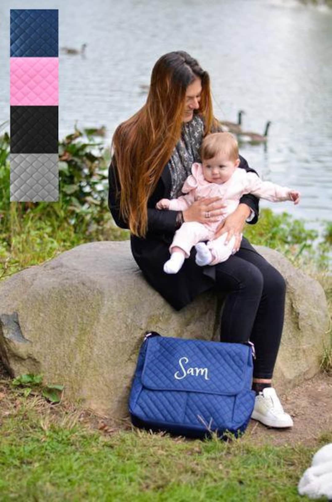PERSONALIZED Large Messenger Diaper Bag 3 in 1 Set -navy -custom ...