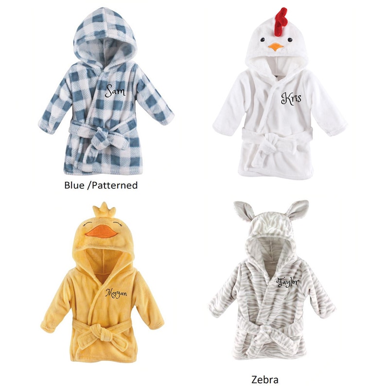 PERSONALIZED Baby Bathrobe Animal infant Bath Robe Custom - Etsy