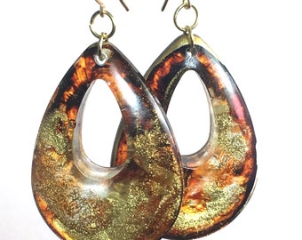 Epoxy resin earrings | Etsy