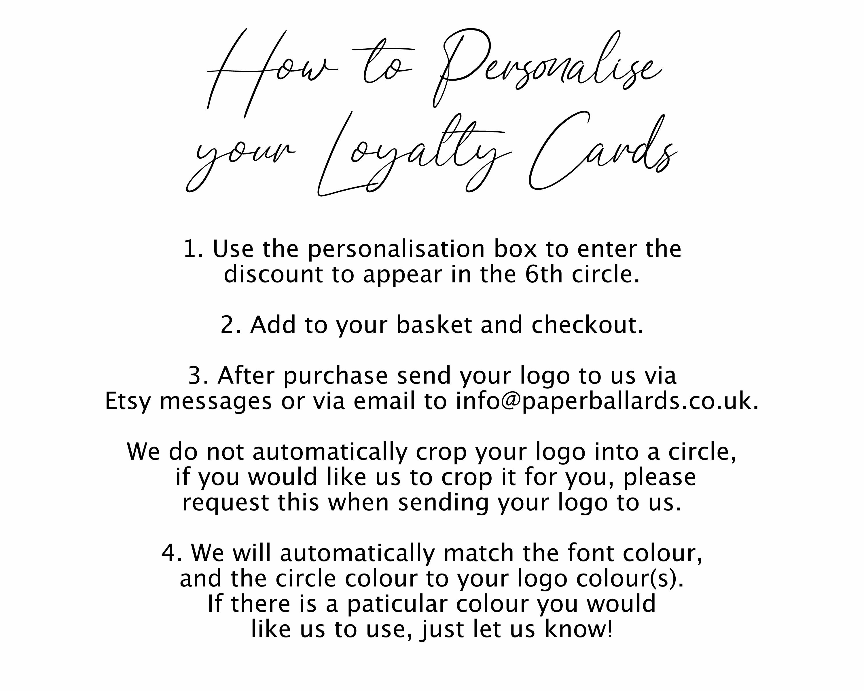 Logo Loyalty Cards for Small Businesses Printed Loyalty - Etsy