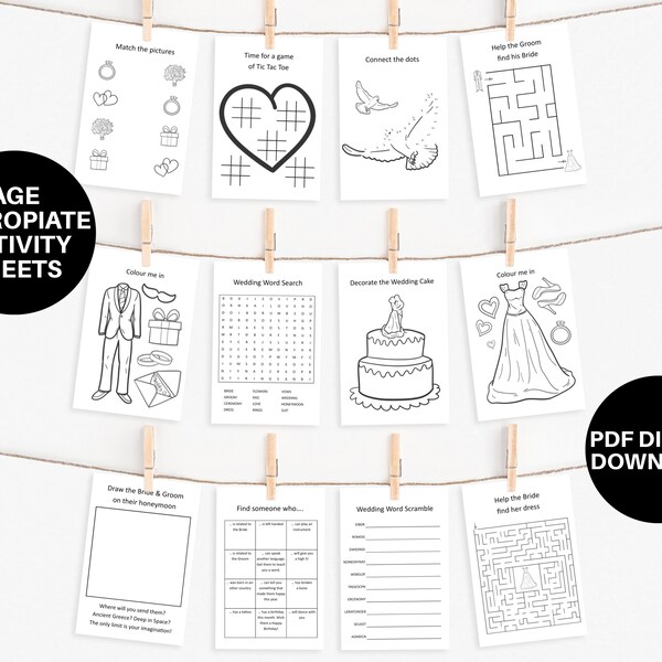 Kid Wedding Activity - Etsy