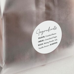 Personalised Ingredient Stickers - Custom Printed Ingredients List ...