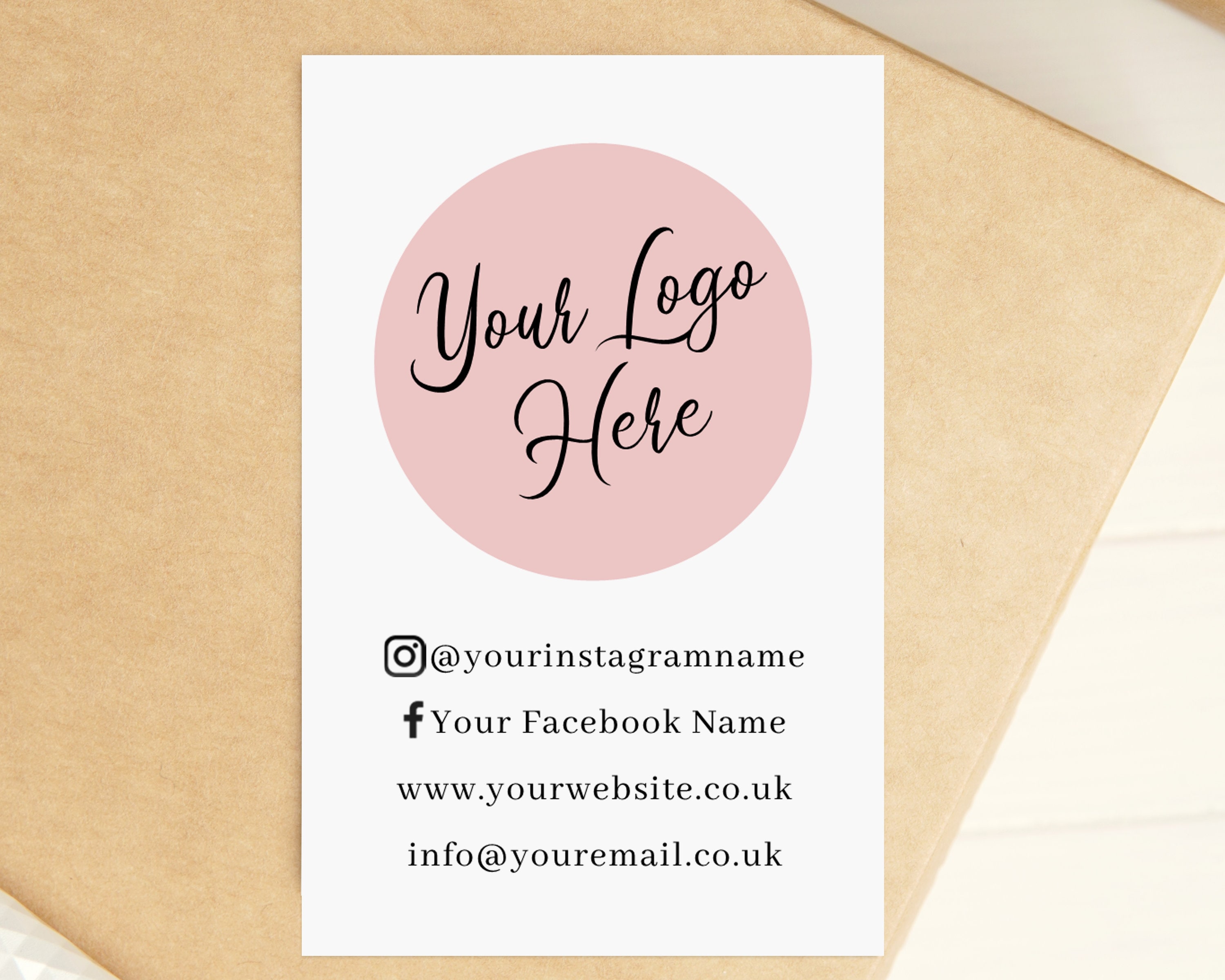Printed Logo Business Cards Social Media Cards With Logo on - Etsy UK