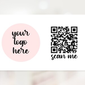 QR Code & Logo Stickers - Rectangle Logo Stickers With a QR Code ...