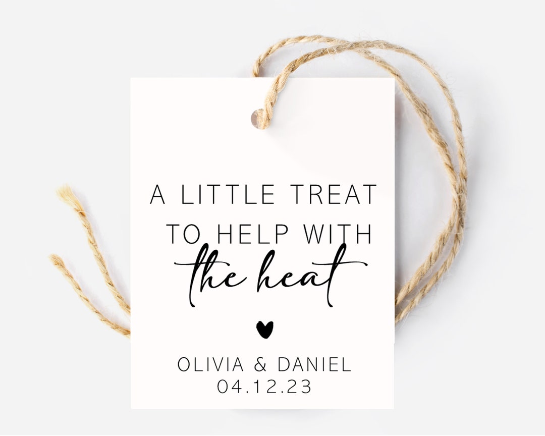 Summer Wedding Favour Tags - Printed Tags for Fans - Wedding Fan Tags ...