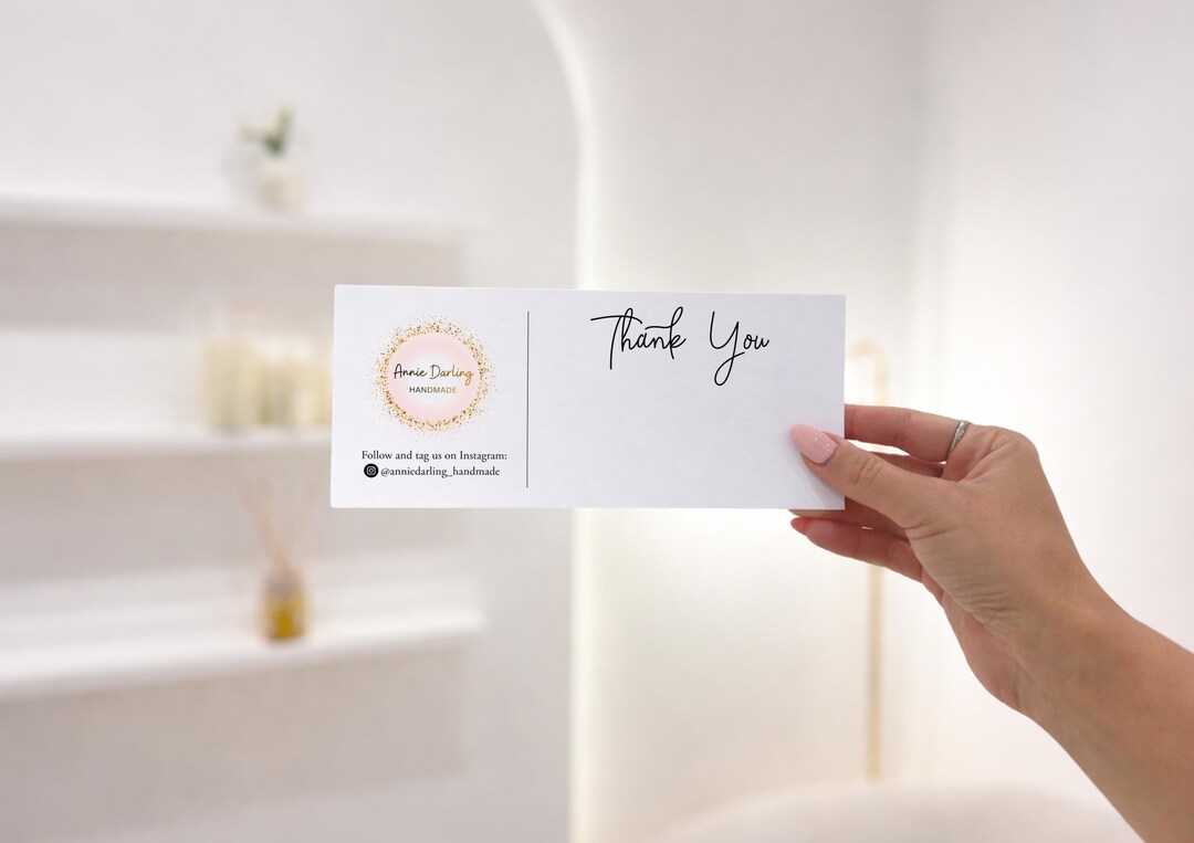 Personalized Business Logo Thank You Slips, Custom Packaging Insert ...