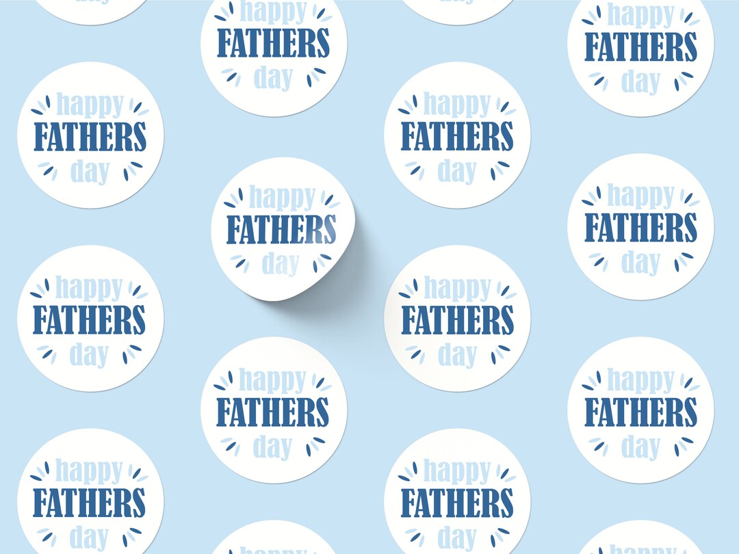 Blue Happy Fathers Day Stickers Gift Stickers for Fathers Day Dads Day ...