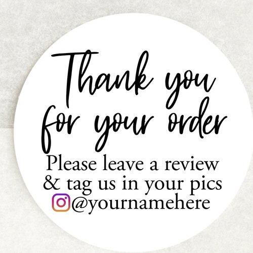 Custom Thank You for Your Order Stickers Personalized Square | Etsy