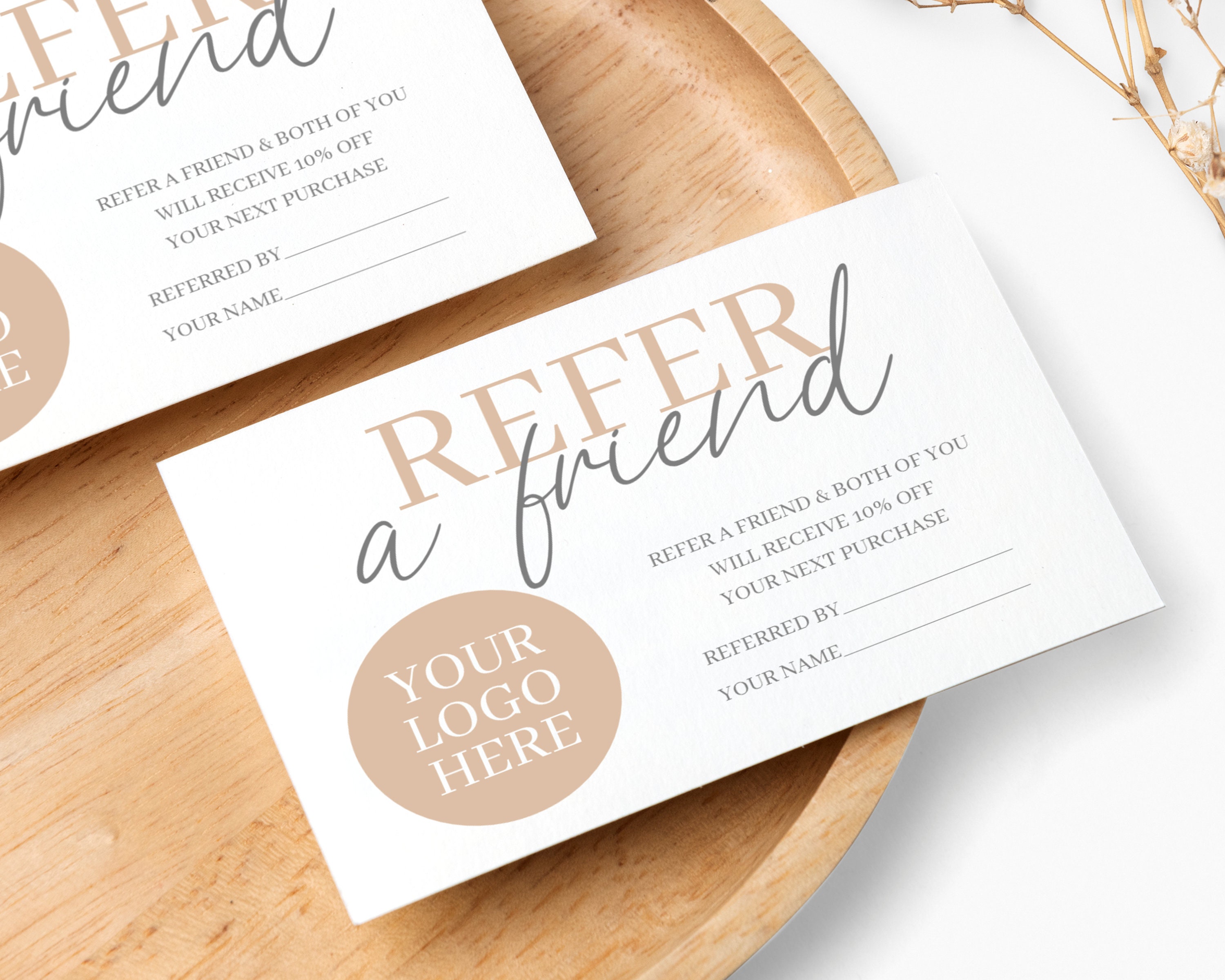 Printed Recommend a Friend Reward Cards With Logo Logo Refer - Etsy UK