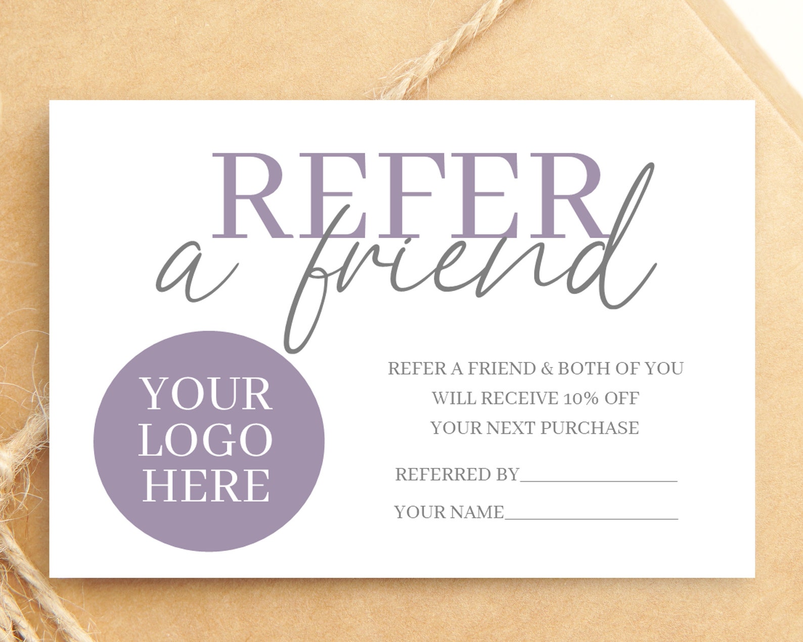 Logo Refer a Friend Loyalty Cards for Small Businesses - Etsy