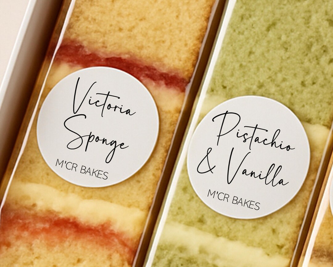 Cake Flavour Stickers for Wedding Cake Taster Boxes - Custom Flavour ...