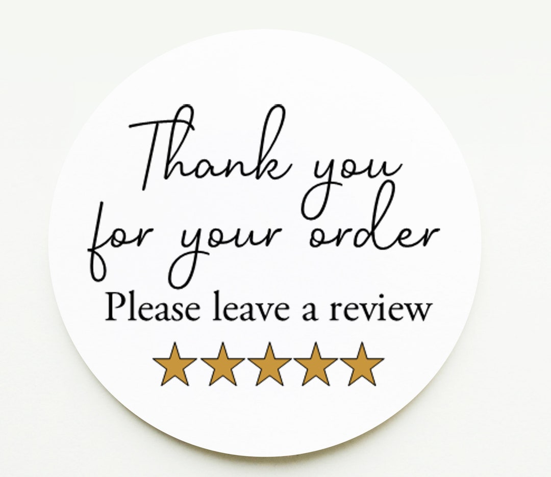 Thank You for Your Order, Please Leave a Review Stickers - Business ...