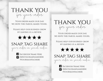 Sudshare Sudster Thank You Review Request Card Paper & Party Supplies ...