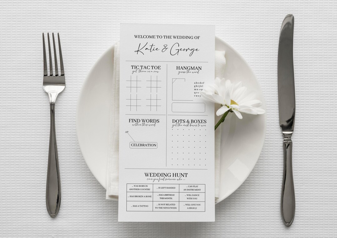 Personalized Kids' Wedding Activity Cards – Reception Games - Etsy