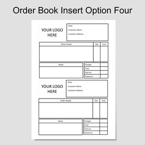 Personalised Business Logo Order Book Business Order Book - Etsy UK