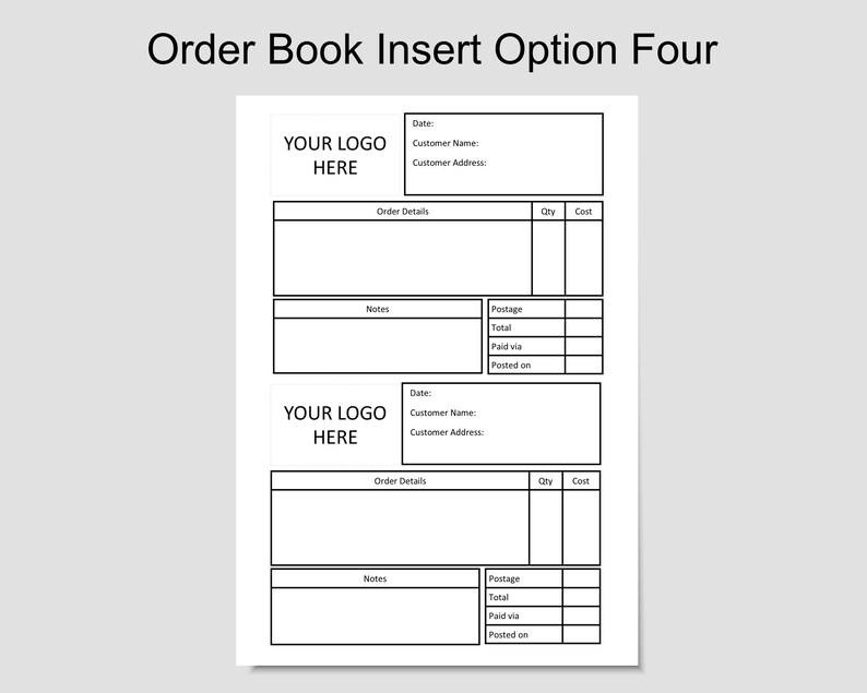 Personalised Business Logo Order Book Business Order Book | Etsy