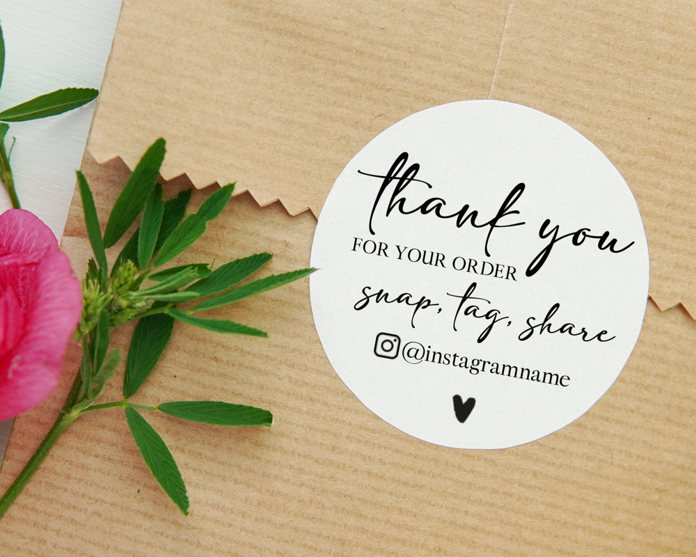 Thank you snap tag share stickers tag us on Instagram | Etsy