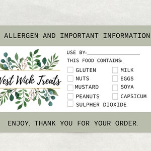 Personalised Use by Allergen Stickers - Allergy Information Stickers ...