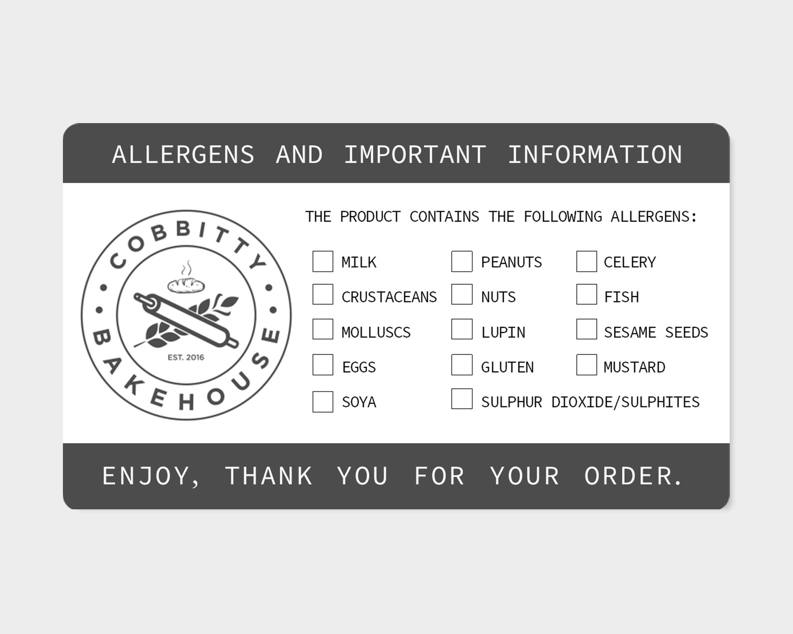 Personalised Allergen Stickers for Cakes Large Allergy - Etsy UK