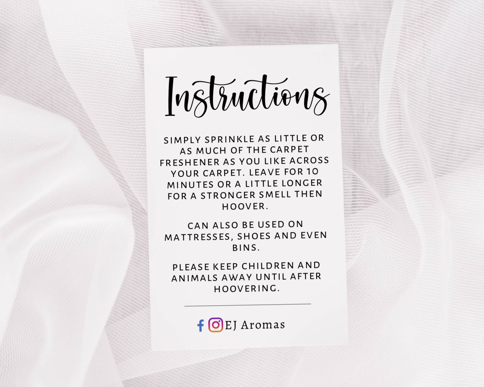 Personalised Instructions Cards Custom Washing Instructions - Etsy