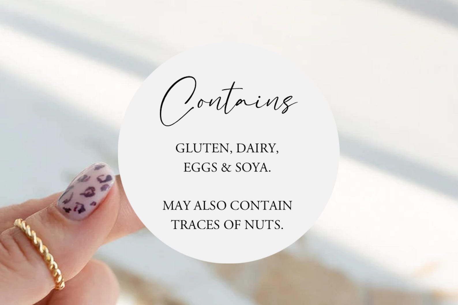 Personalised Contains Allergen Stickers - Custom Printed Allergy Labels ...