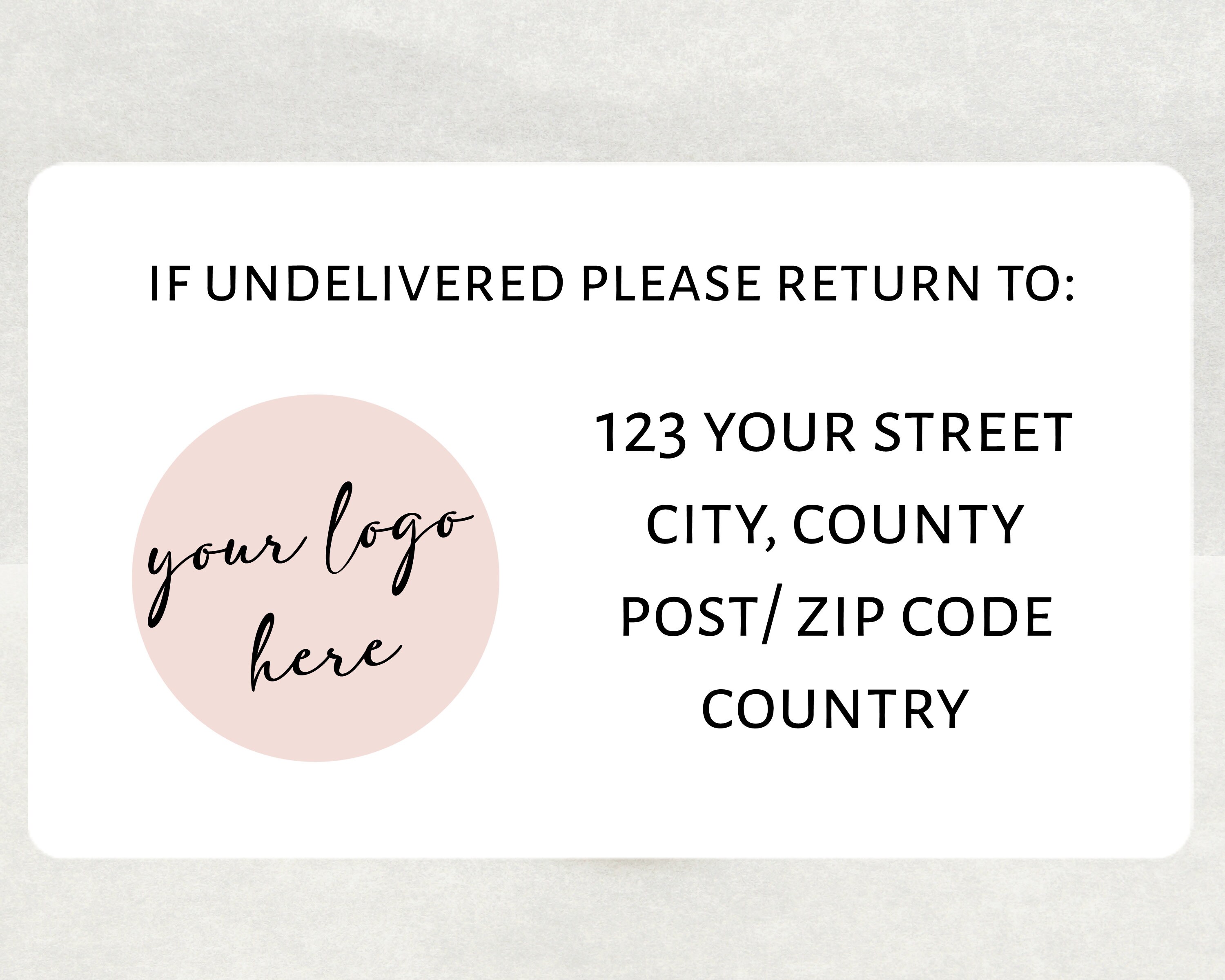Logo Return Address Stickers Small Business Rectangle Return - Etsy