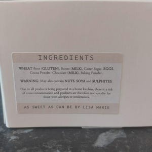 Printed Ingredients Stickers - Custom Ingredients List - Personalised ...