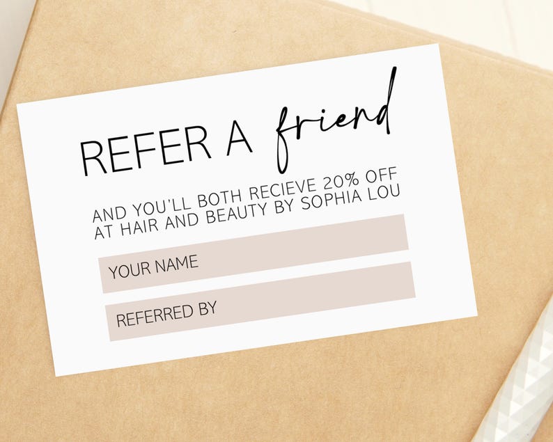 Personalized Refer a Friend Cards – Small Business Loyalty - Etsy