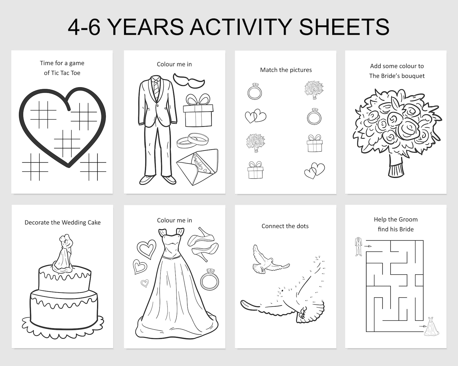 Digital Download Wedding Activity Pages Loose Activity - Etsy