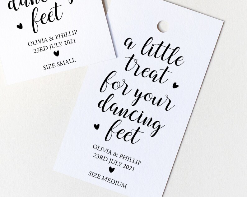 Personalised Flip Flop Tags Wedding Slipper Tags With Size - Etsy UK