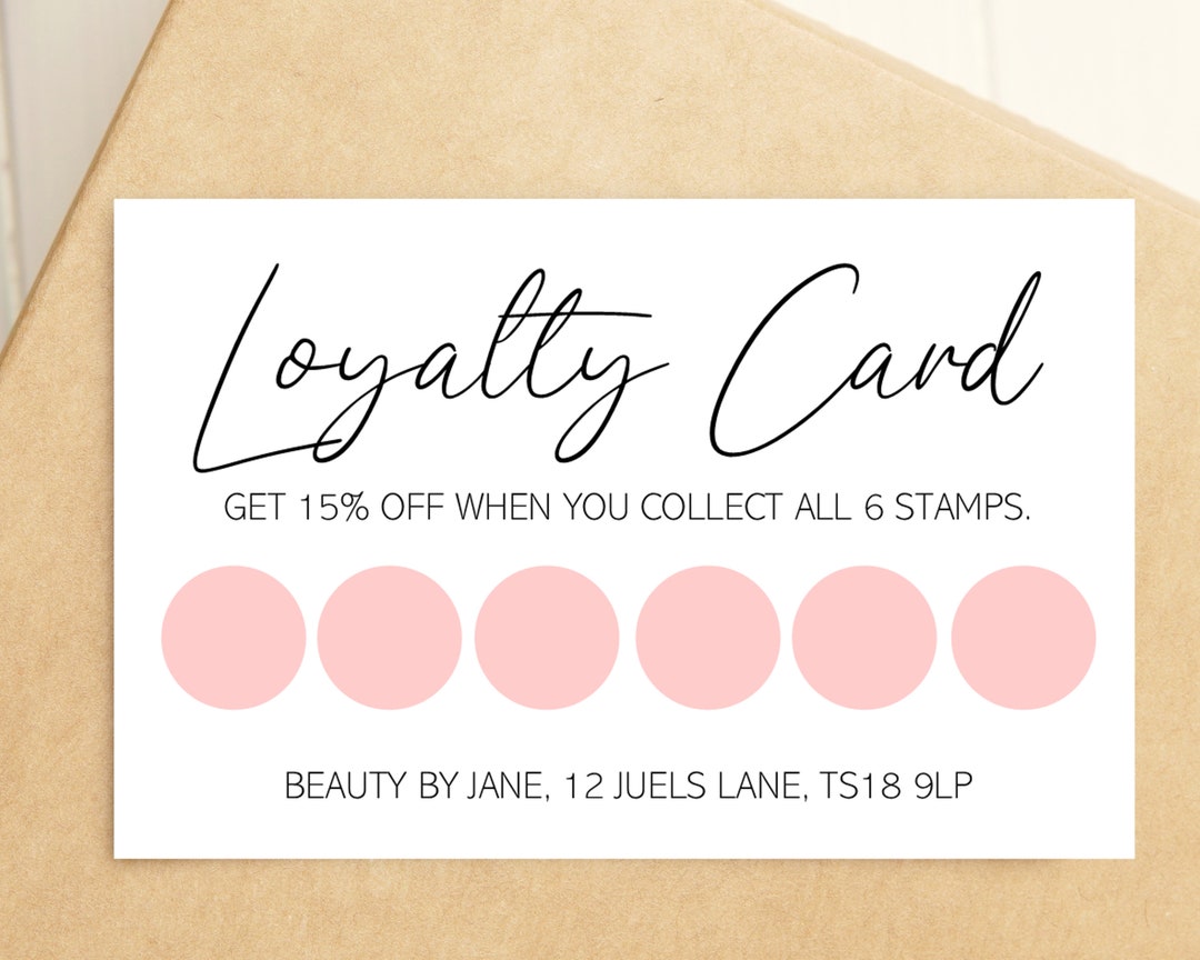 Custom Business Loyalty Cards - Loyalty Cards for Customers - Pink ...