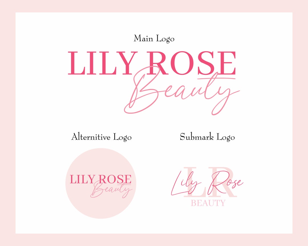 Premade Logo Design Pink Logo and Branding Colourful Logo for Beauty ...