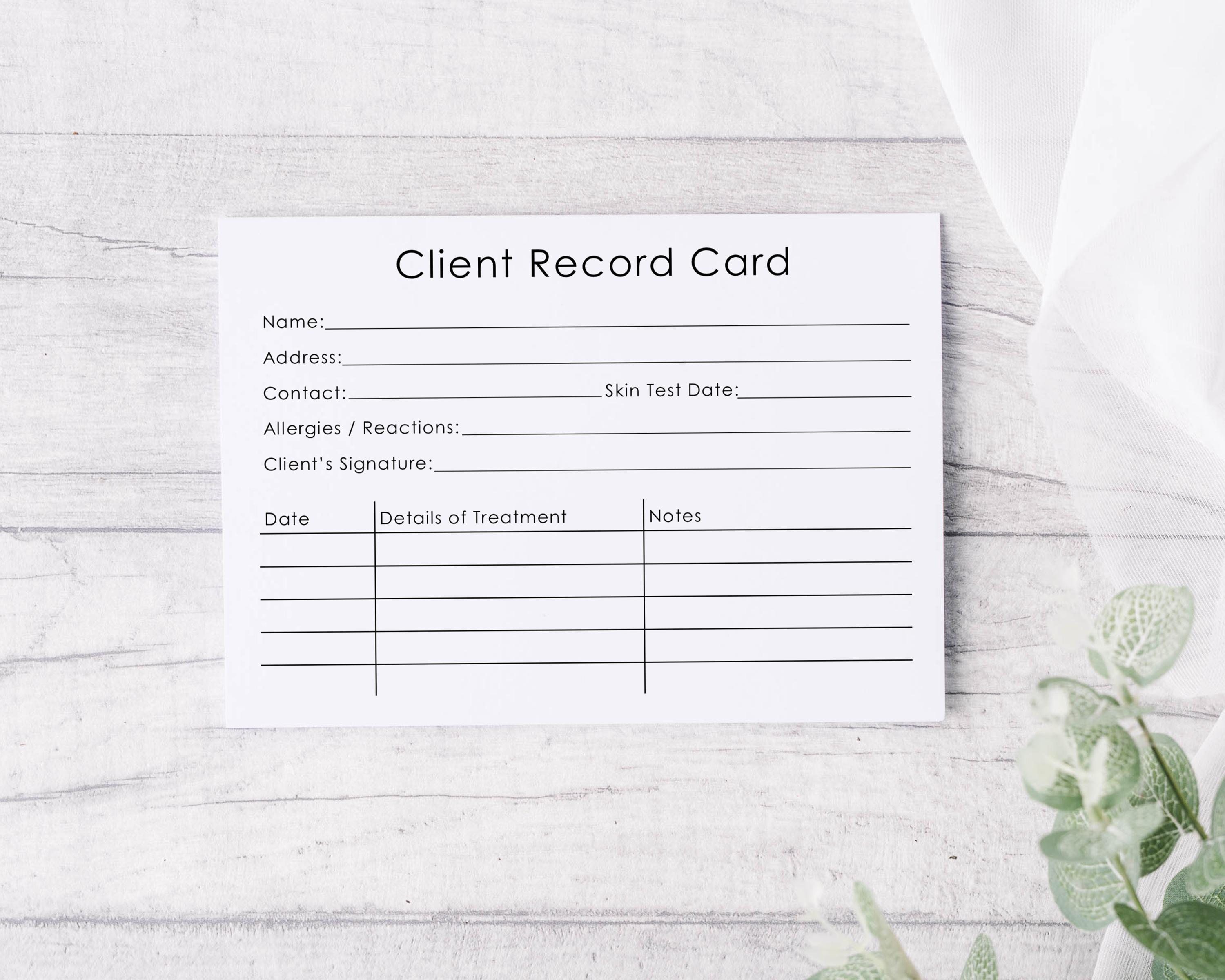 A6 Client Record Cards: Salon, Nail, Lash, Spa (printed) - Etsy UK