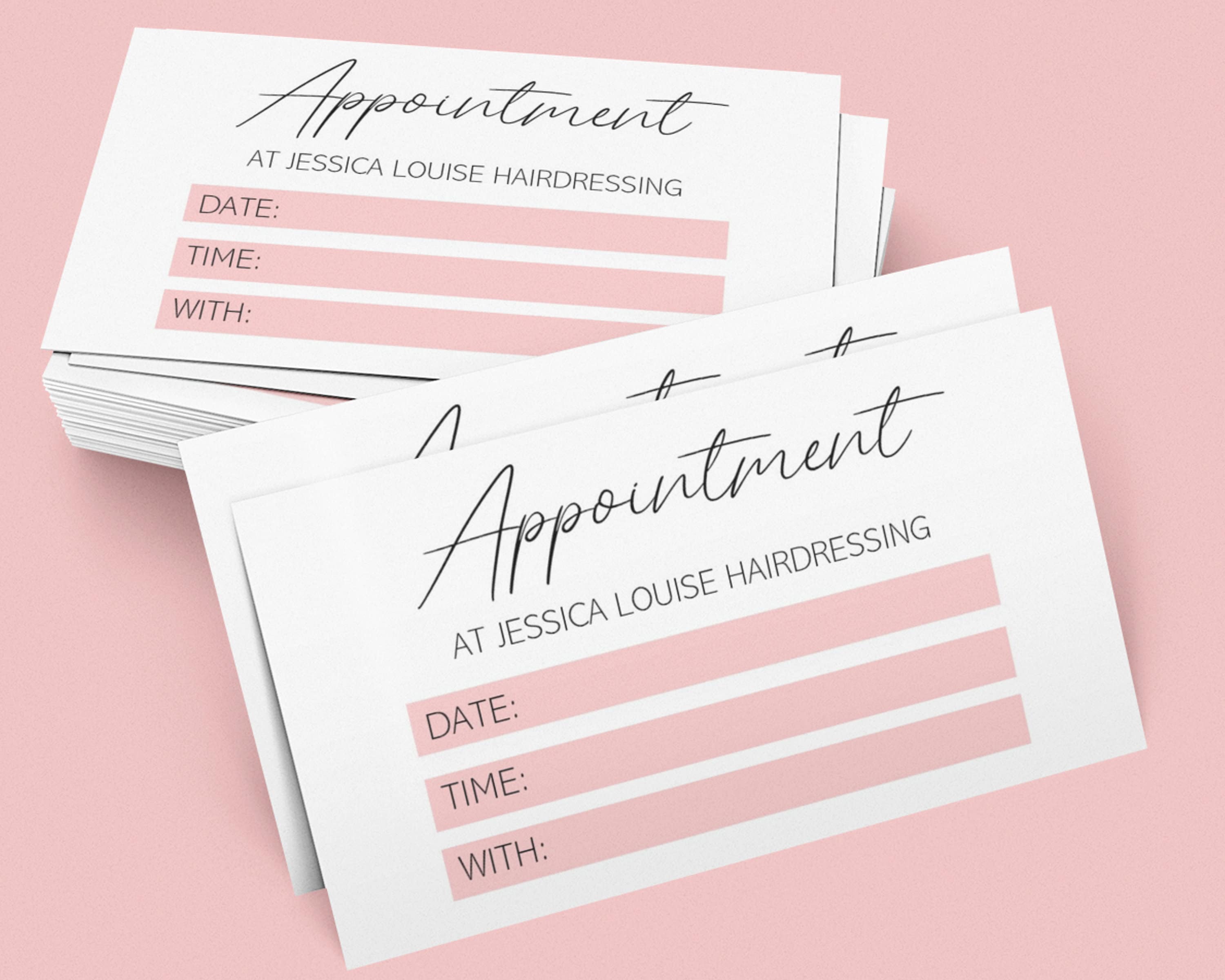 Appointment Cards for Customers Pink Your Next Appointment - Etsy