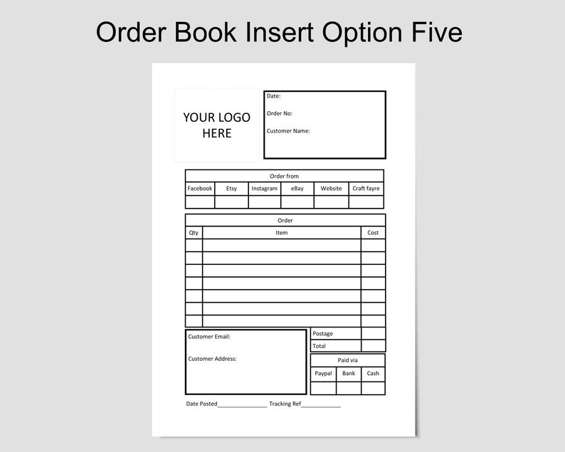 Personalised Order Book Your Logo Order Booklet Business - Etsy